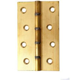 Double Steel Washered Hinges 100mm Brass