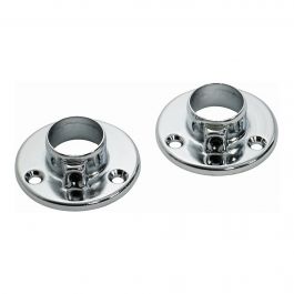 Chrome Rail End Bracket Sockets 25mm