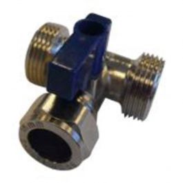 Washing Machine Tee Valve 15mm x 3/4"