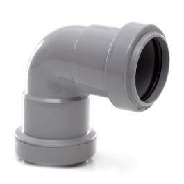 Polypipe WP16 Push Fit Waste Knuckle Bend 90D 40mm grey