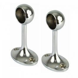 Chrome Rail End Brackets 25mm