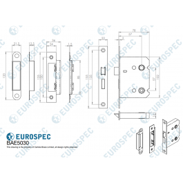 Easi T BAE5025 Bathroom Lock 65mm EB