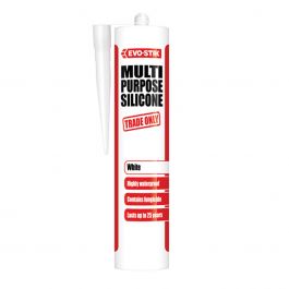 Evo-Stik Trade Multi Purpose Silicone White 280ml - Waterproof Sealant