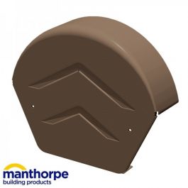 Manthorpe uPVC Half Round Ridge End Cap Brown