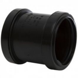 Polypipe WP58 Push Fit Waste Straight Coupling Double Socket 50mm Black