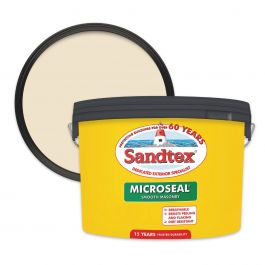 Sandtex Masonry Paint Ivory Stone 10L - Waterproof Brick Paint