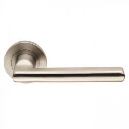 Steelworx SWL Carlton Lever on Rose - Modern Stainless Steel Door Handle